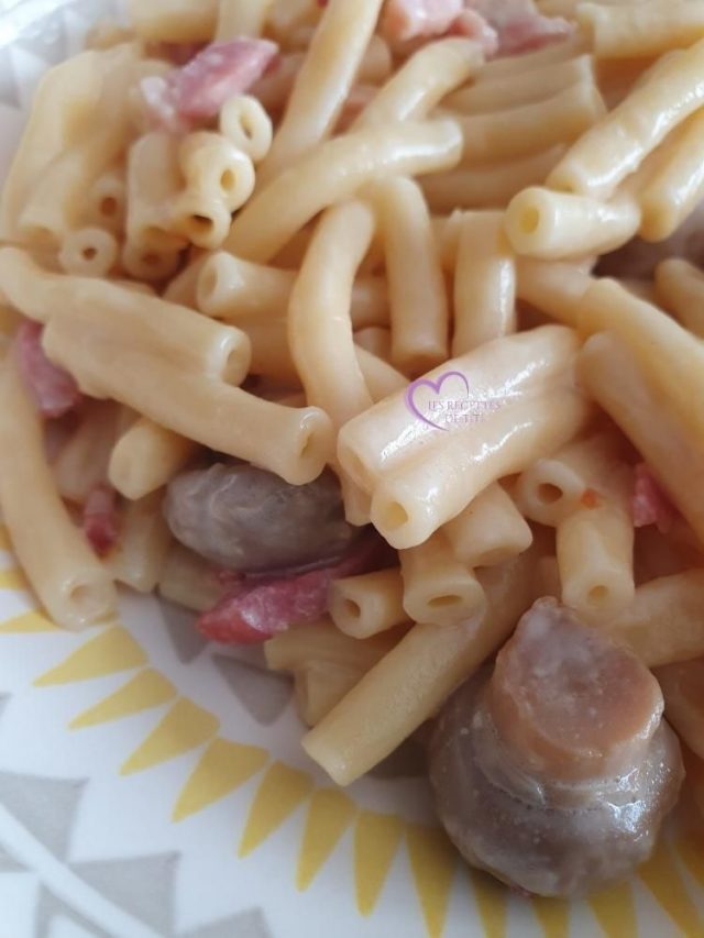 Macaronis à la crème champignons lardons au Cookeo | Les Recettes de Titi